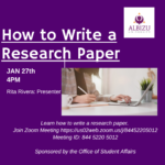 How to write a research paper – Workshop | Albizu Info Central