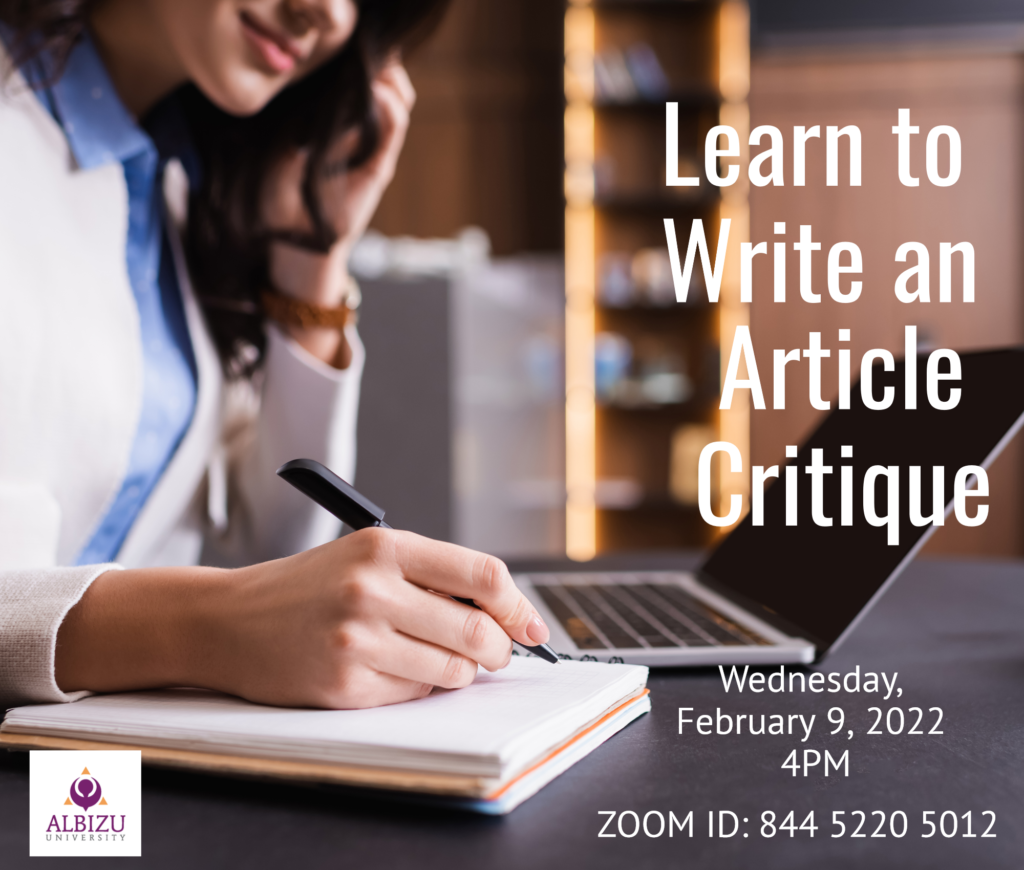 How to Write an Article Critique | Albizu Info Central