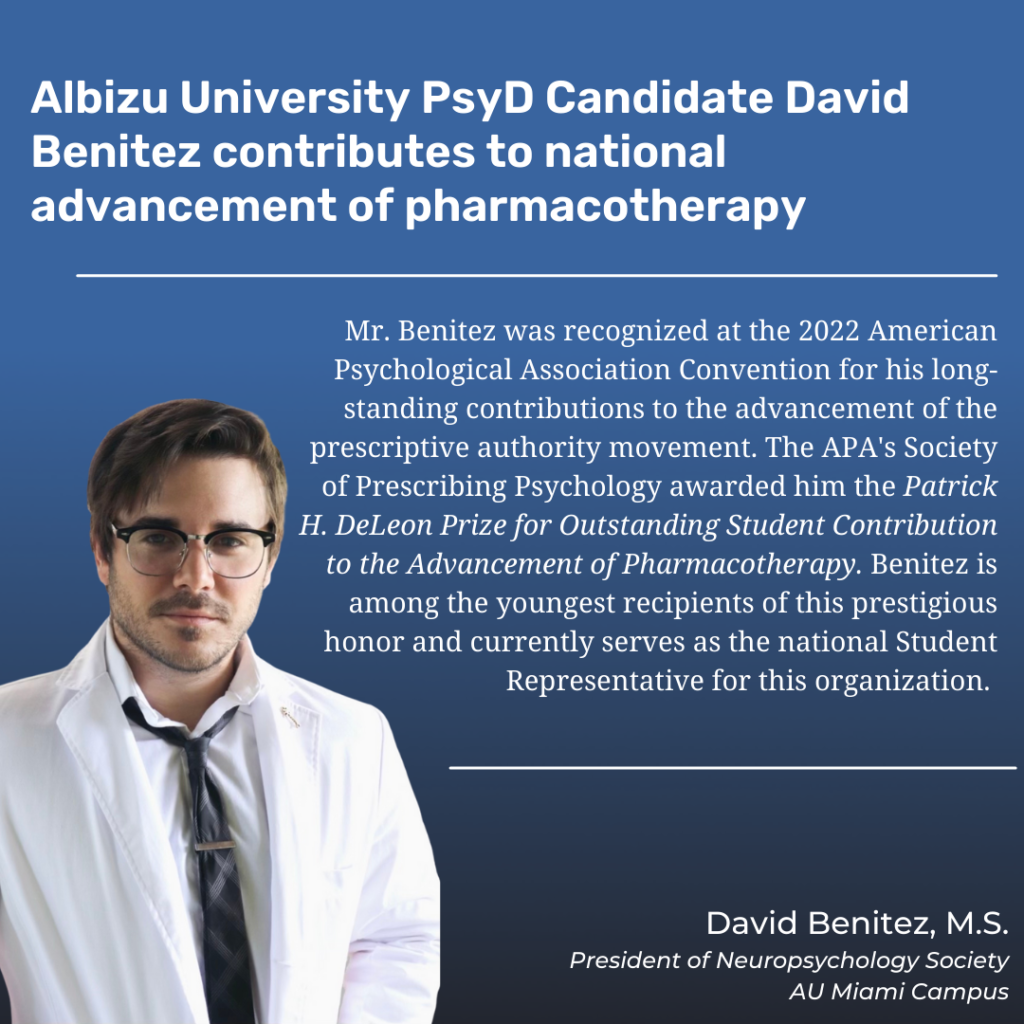 Psy D Student, David Benitez Wins Prestigious Award for Advancing ...