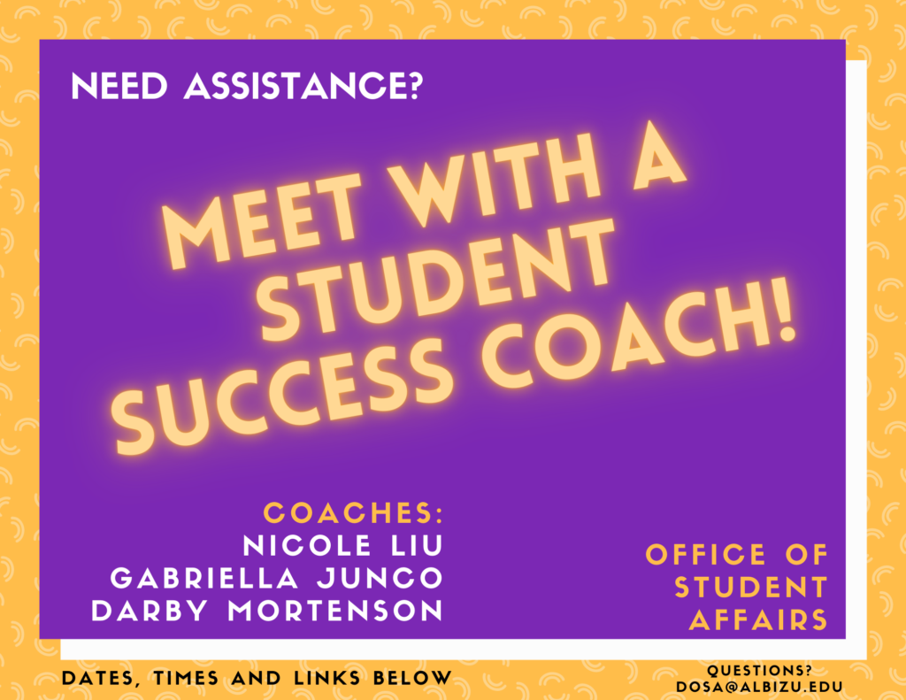 Meet with a Student Success Coach! | Albizu Info Central